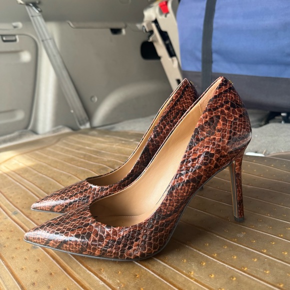 Sam Edelman | Shoes | Sam Edelman Hazel Pointed Toe Pump Brown Python ...